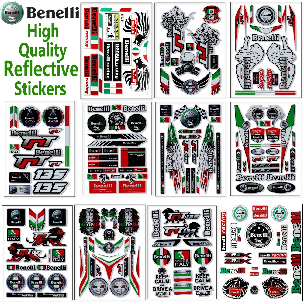Universal Benelli Motorcycle Helmet Reflective Cahaya Stickers Motor ...