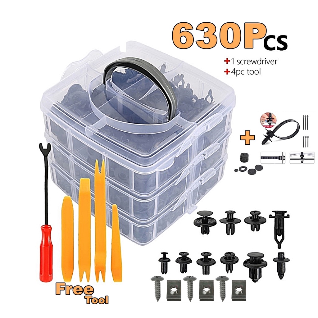 630pcs Car Bumper Clip Car Fastener Clip Rivet Door Panel Fender Clip