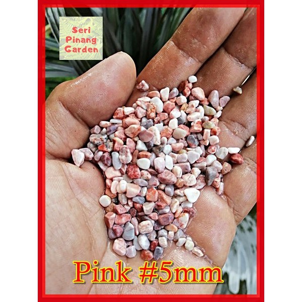 (1Kg) 5mm PINK Pebble Wash Stone Garden Stone Landscape / Batu Sungai ...