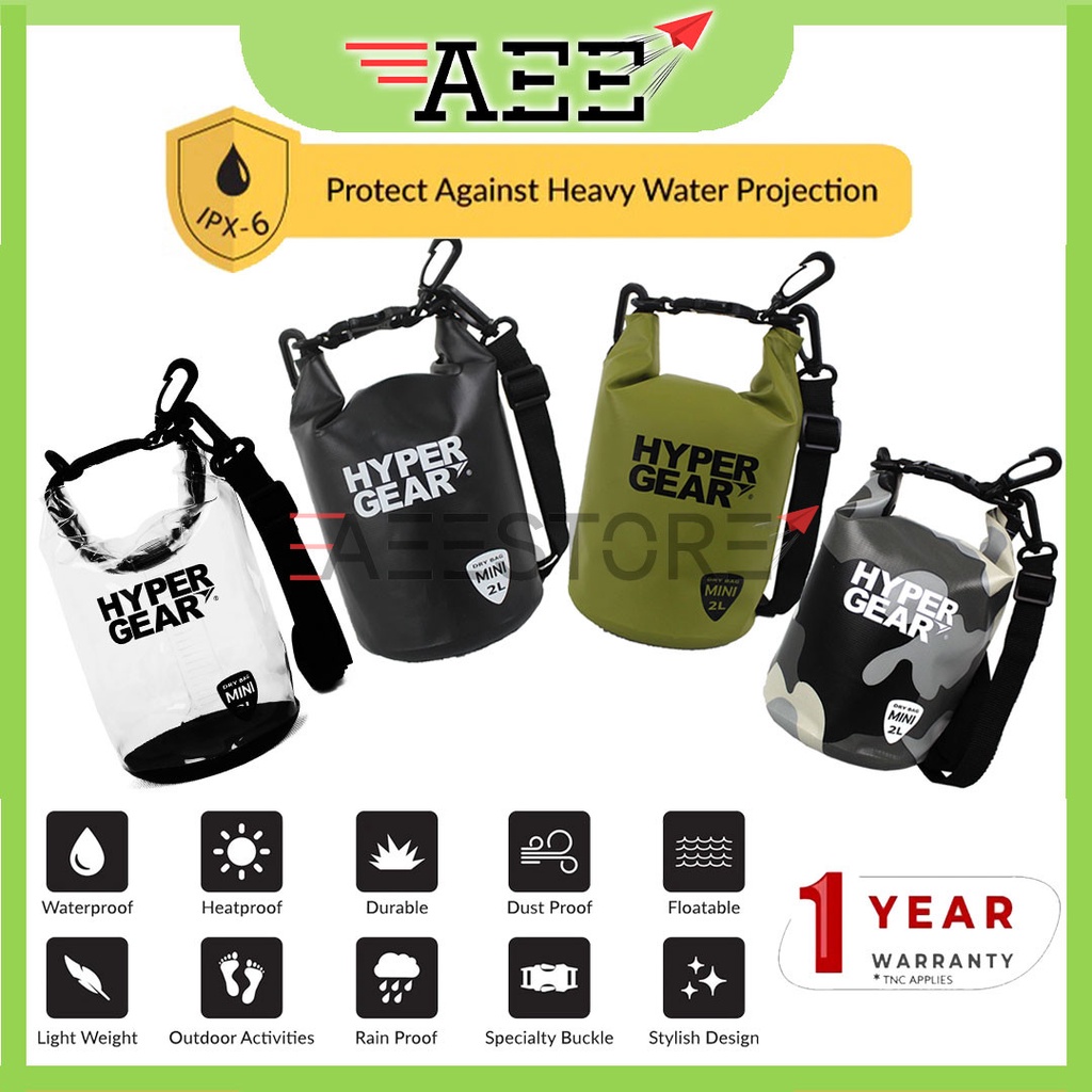 (Original) ( 2 Litres ) Hypergear Dry Bag Lite ( Waterproof / Floatable ...