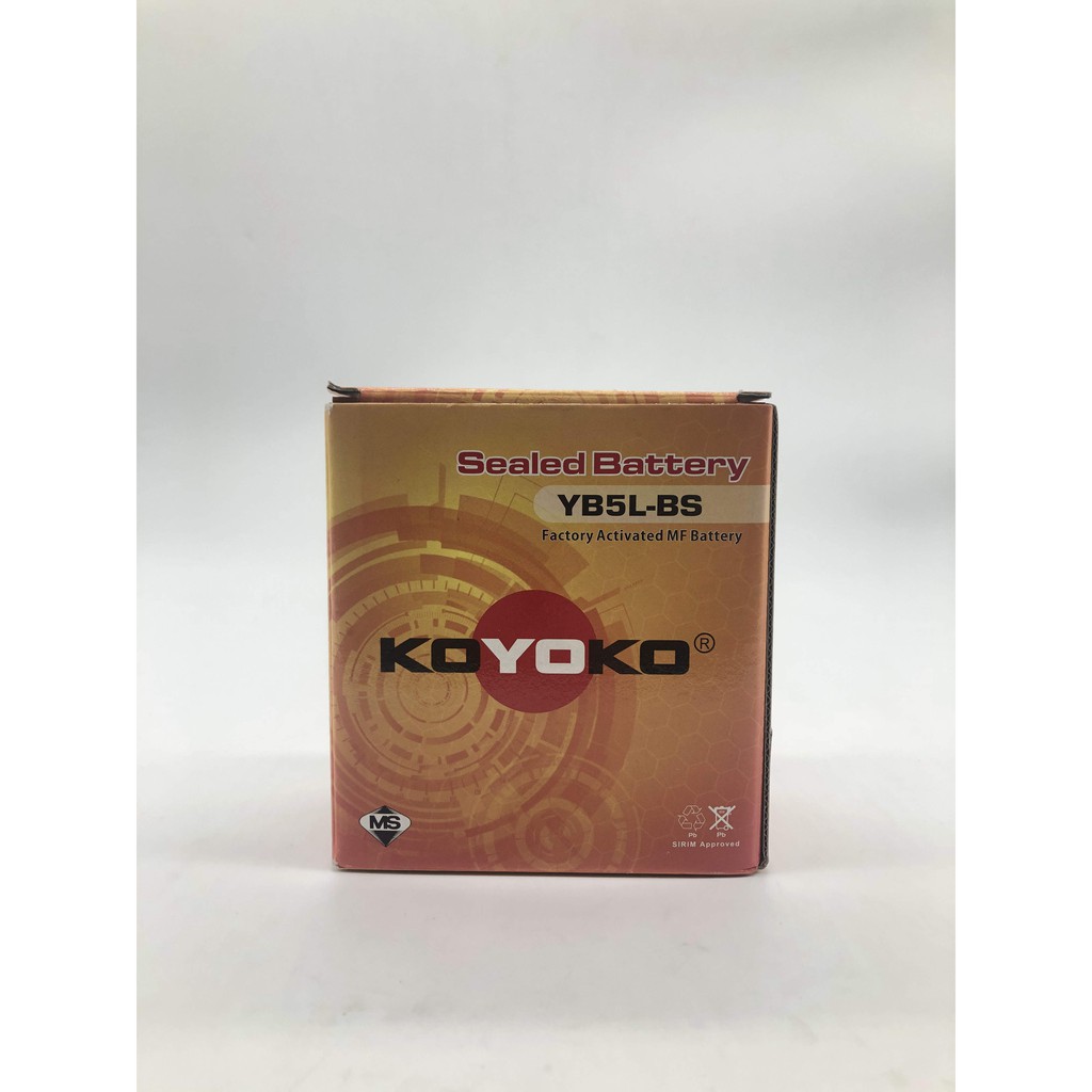 KOYOKO SEALED BATTERY BATERI MOTOSIKAL YB5L-BS YB5L YB5 HONDA EX5 ...