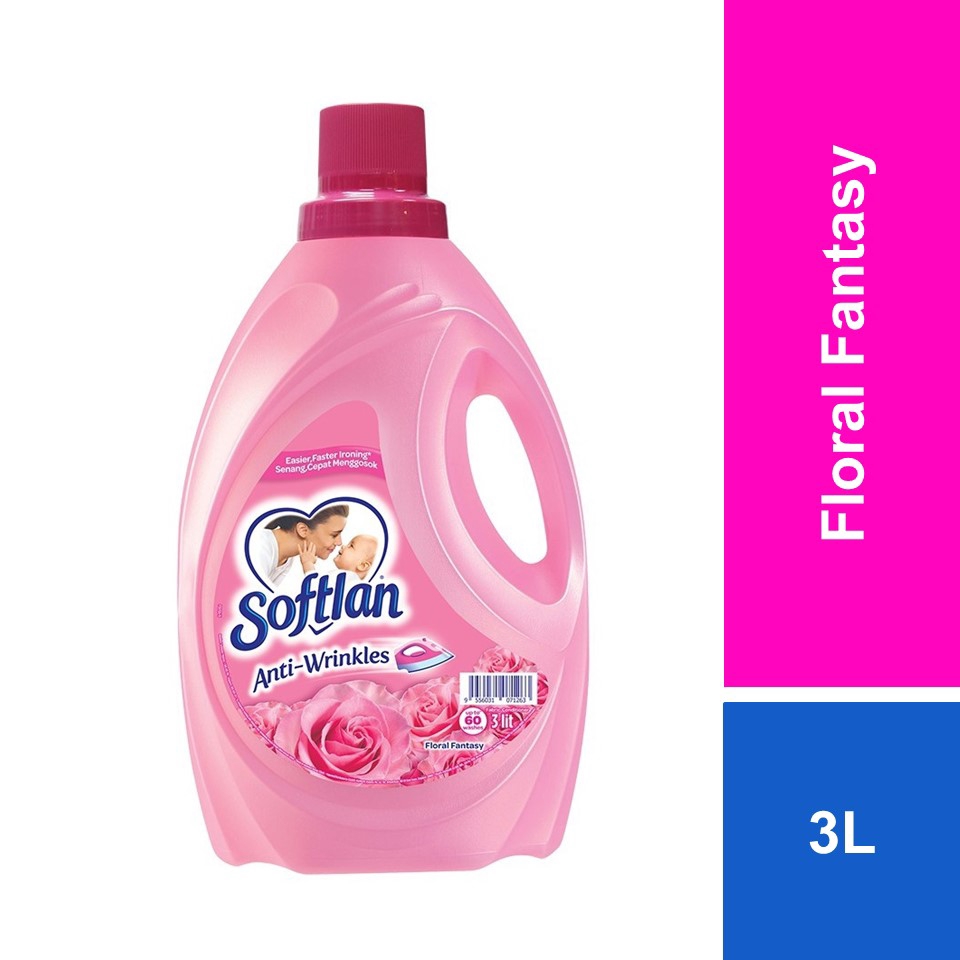 Softlan Anti Wrinkles Fabric Softener Floral Fantasy 3L | Shopee Malaysia