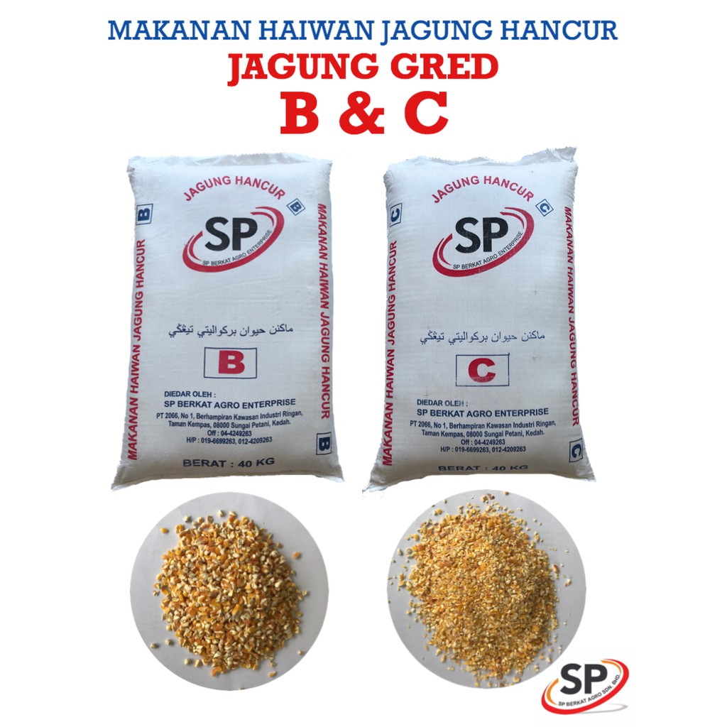 Makanan Haiwan Jagung Kasar | Jagung Halus | Makanan Ayam [1KG ...