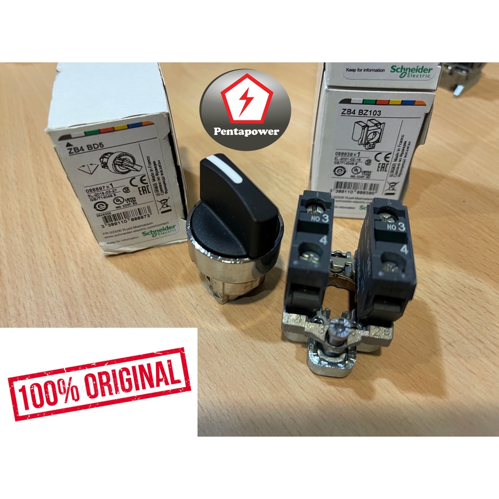 SCHNEIDER XB4BD53 ( ZB4BD5 + ZB4BZ103 ) black selector switch Ø22 3 ...