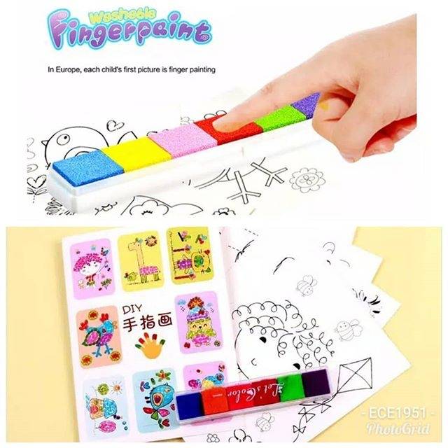 Washable fingerpaint fingerprint stamp art kids baby first toys ...