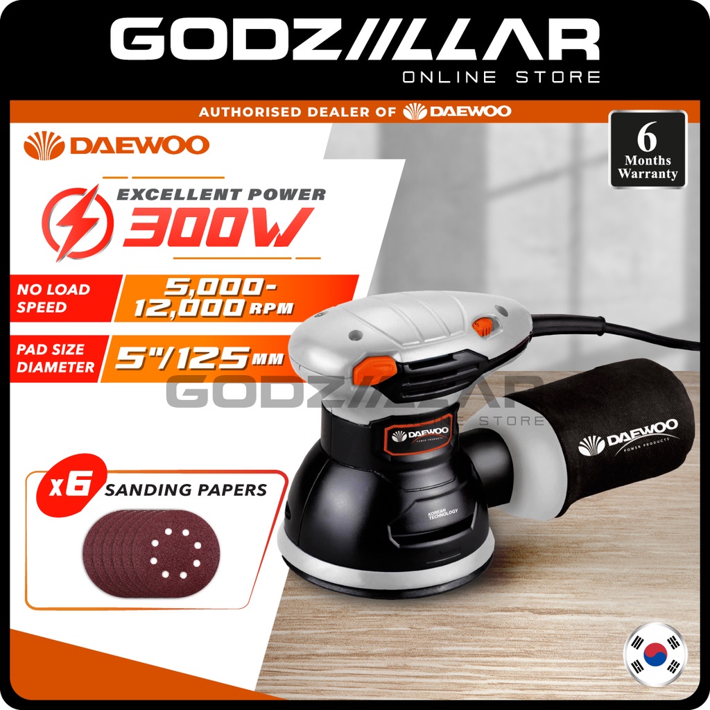 Daewoo 300W / 5" Orbital Sander | Heavy Duty & Industrial Use ...