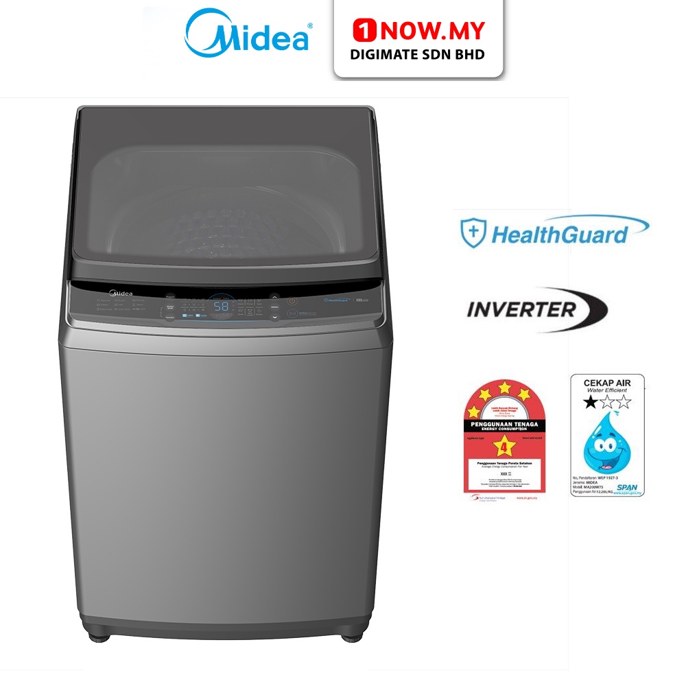 MIDEA 13kg Top Load Washing Machine MA200W130D (Fully Auto - Inverter ...