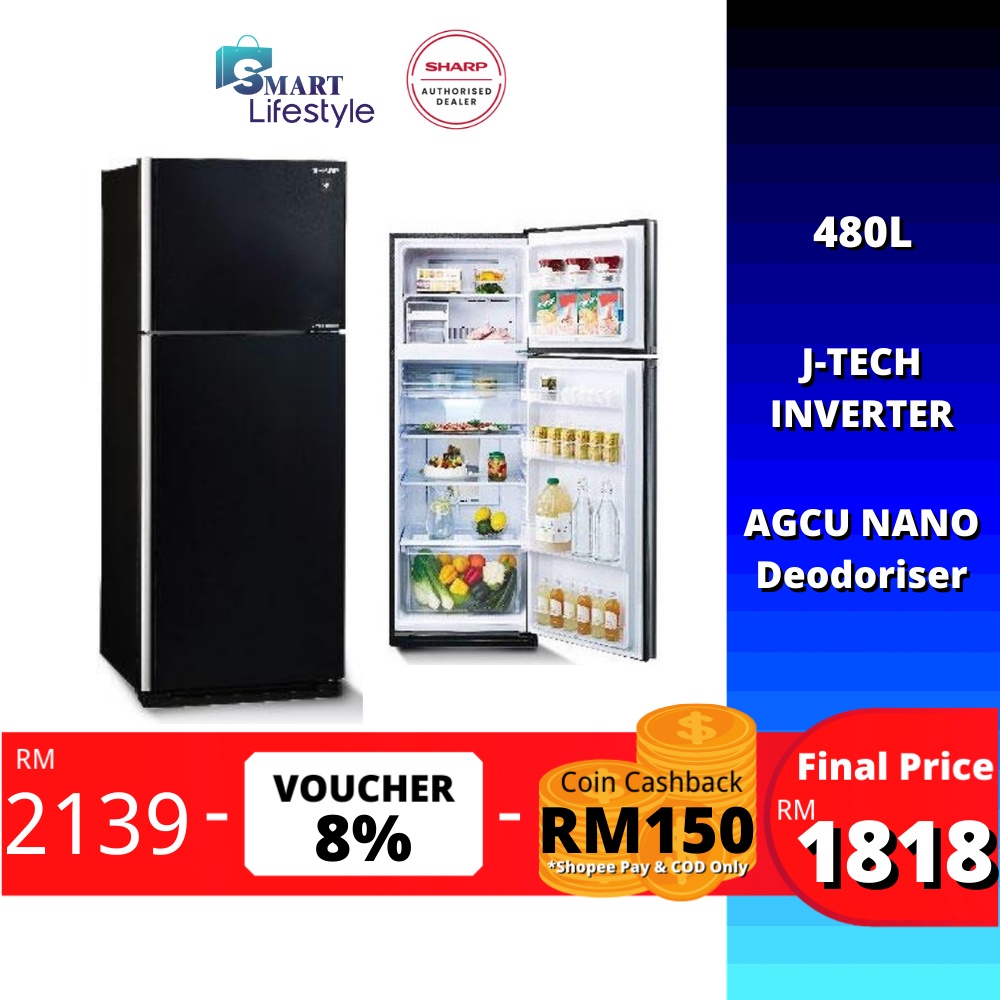 Sharp Pelican Refrigerator (480L) SJE5381MK | Shopee Malaysia