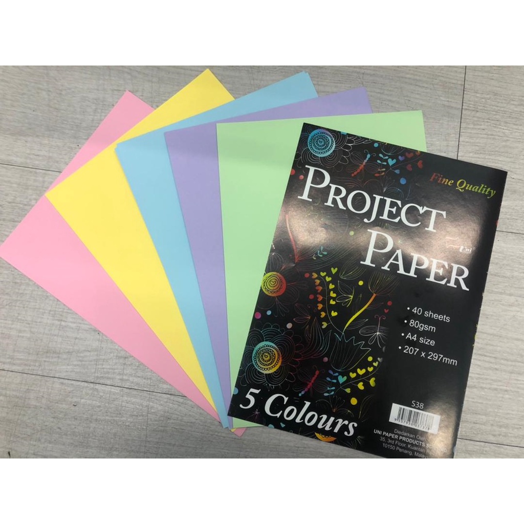Uni Paper Project Paper (5 Colours) | Shopee Malaysia
