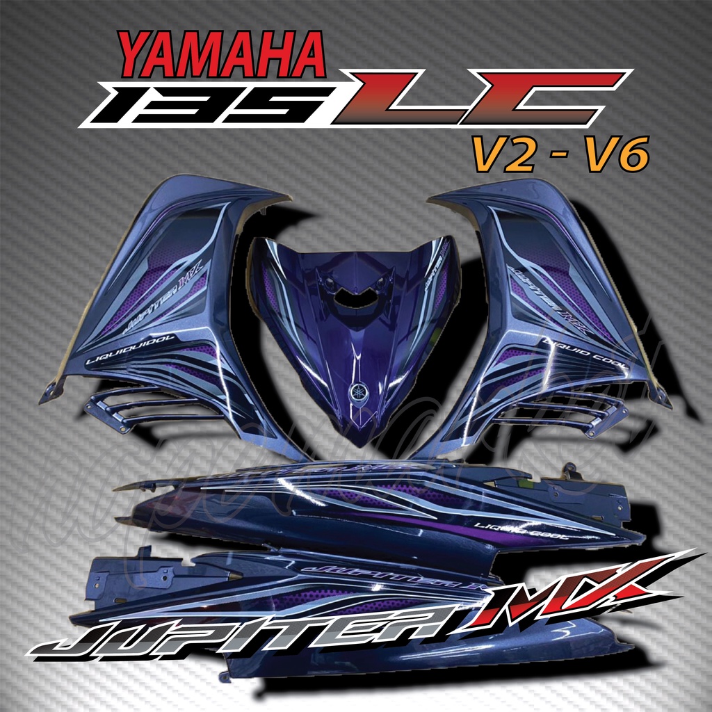 STRIPE MOTOR YAMAHA LC135 V2 V3 V4 V5 V6 MX AURORA CUSTOM BODY STICKER ...