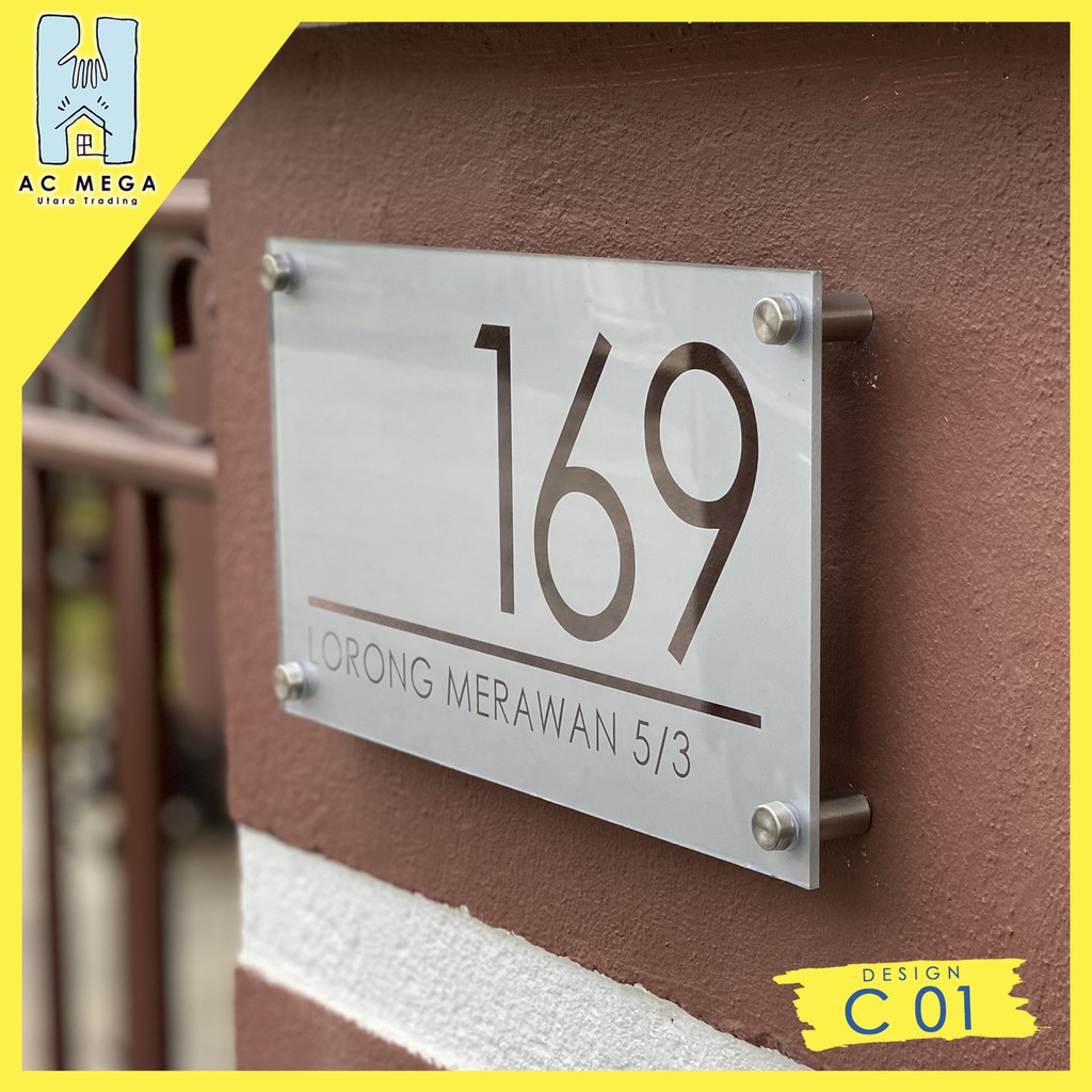 SILVER EDITION - House Number Exclusive | Number Rumah | sign plate ...