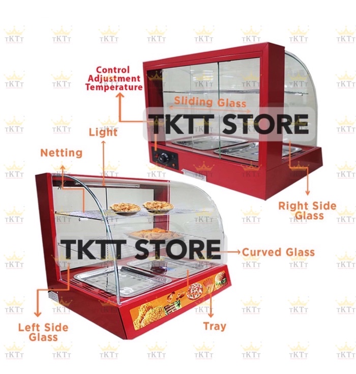 TKTT ™️ Commercial Electric Food Display Warmer Case Fast Food Dessert ...