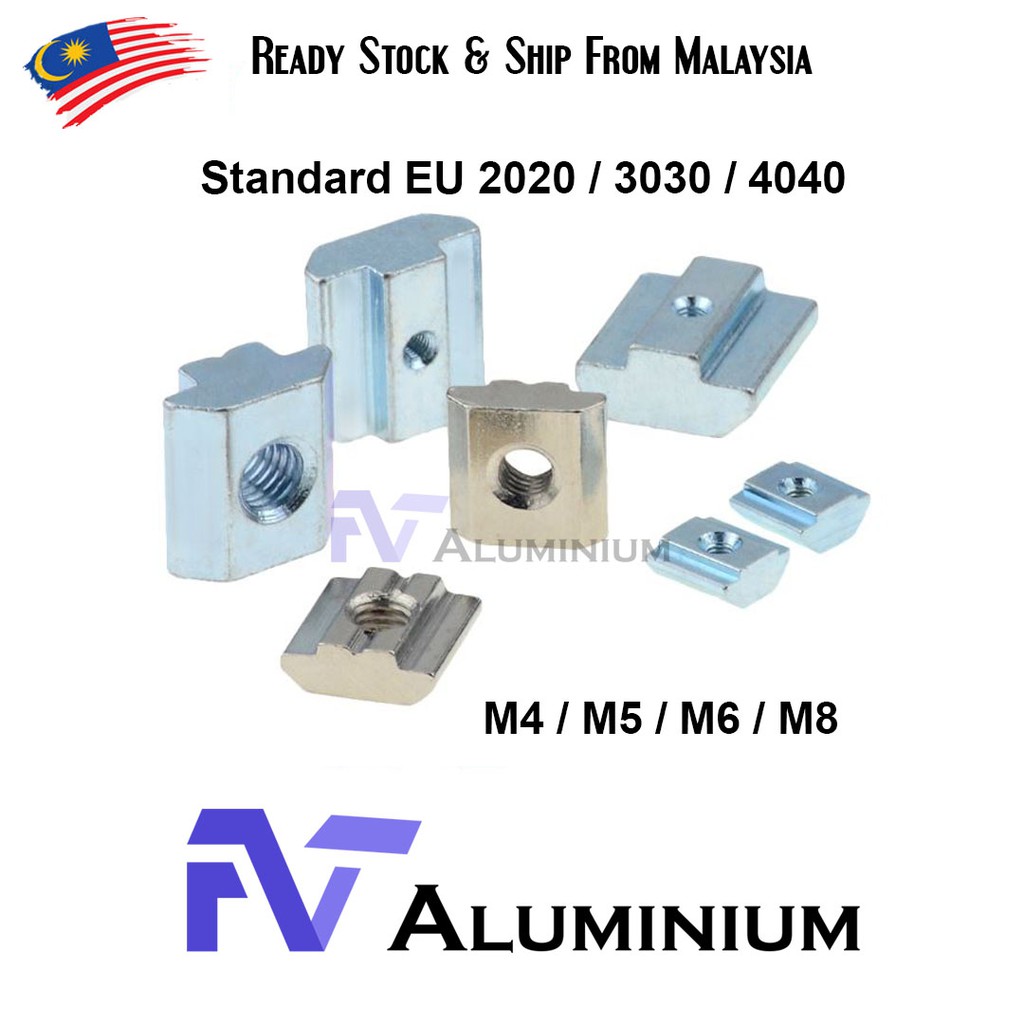 T Sliding Nut T Slot Nut T Sliding Block Square Nut Profile Nut for 20/30/40 Series Aluminium ...