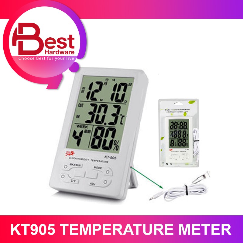 BEST HARDWARE - KT-905 DIGITAL THERMO-HUMIDITY TEMPERATURE METER WITH ...
