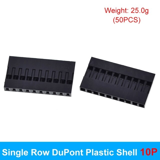 50Pcs 2.54mm Single Row Dupont Plastic Shell Plug Dupont Connector 1P/2P/3P/4P/5P/6P/7P/8P/9P ...