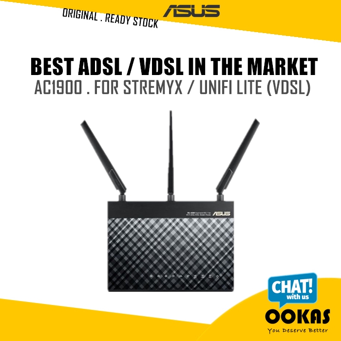 Asus DSL-AC68U AC1900 Dual Band ADSL/VDSL Gigabit Wifi Modem Router ...