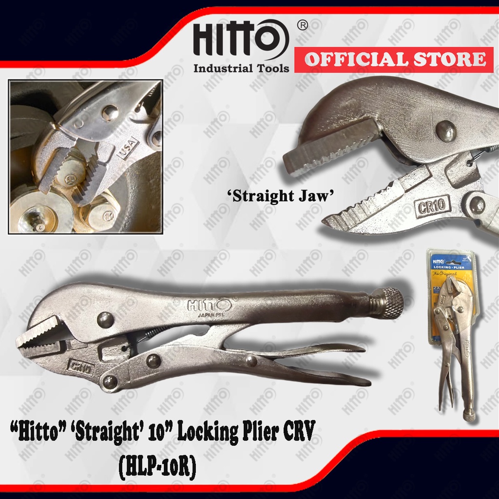 [ HITTO ] 10" Straight Jam Locking Plier/Vise Grip Locking Pliers ...