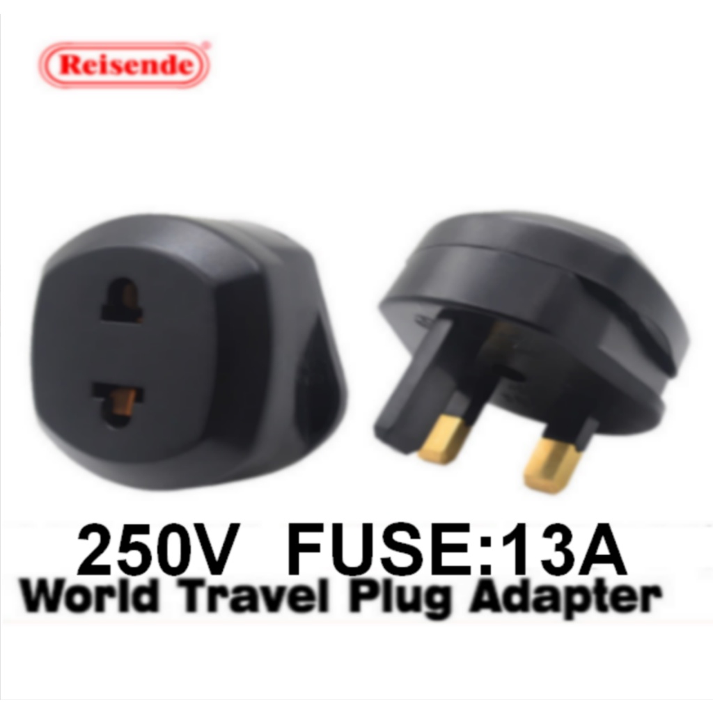2 Pin To 3 Pin Plug Adaptor Travel Socket Power Charger Converter Fused ...