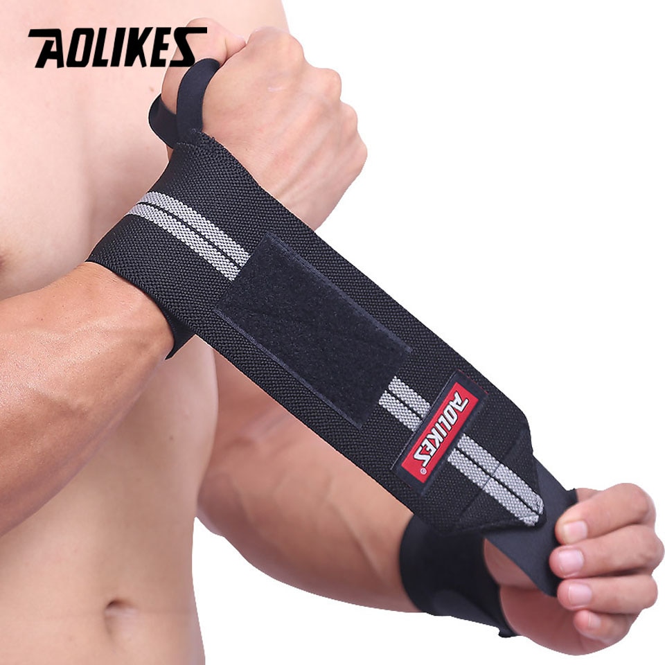 AOLIKES 1 Pair Wristband Wrist Support Weight Lifting Gym Training ...