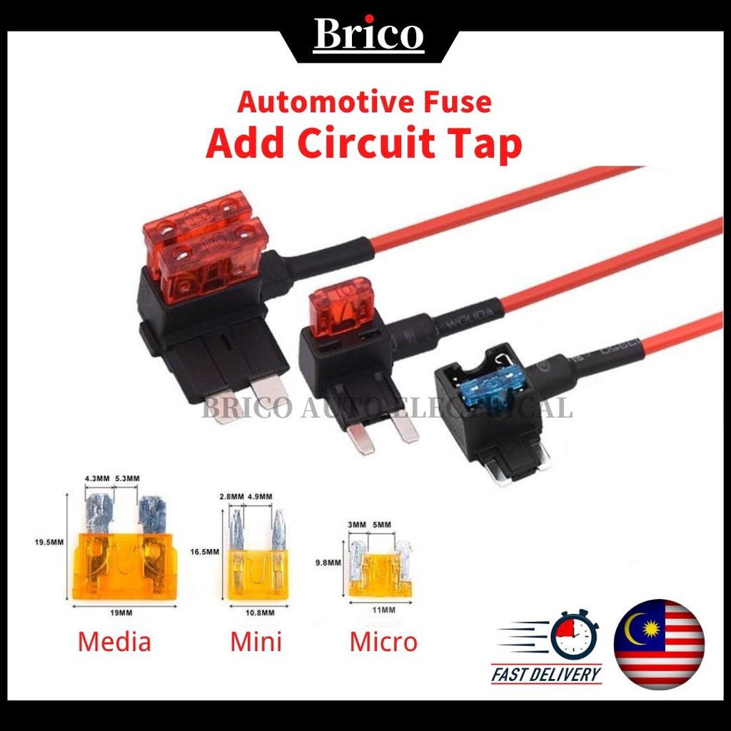 Car Fuse Add Circuit Tape Fuse Media Mini Micro Holder Quick Joint ...