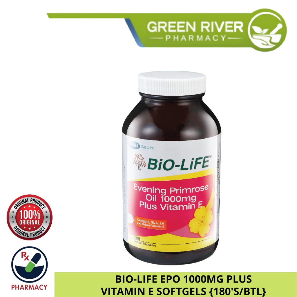 BIO-LIFE EPO 1000MG PLUS VITAMIN E SOFTGELS {180'S/BTL} | Shopee Malaysia