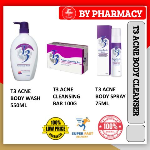 T3 ACNE CLEANSING BAR/ BODY WASH/ BODY SPRAY | Shopee Malaysia