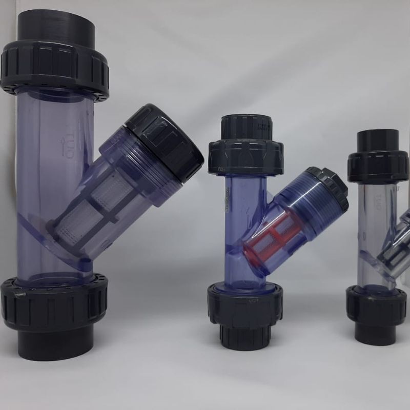 Y Strainer Clear Double Union PVC 1-1/2 inch Y Strainer PVC Strainer ...