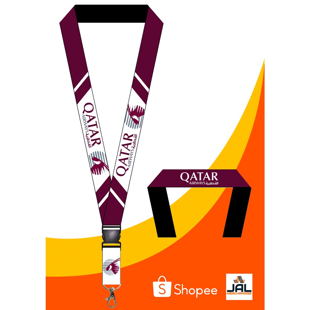 QATAR Airways ID lace design / ID lanyard / ID sling | Shopee Malaysia