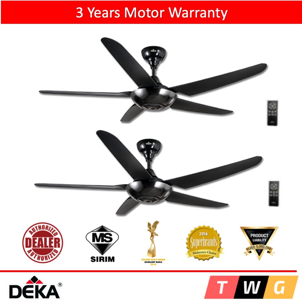 [2 Unit] Deka New Model X8 56" 5 Blades Gun Metal Ceiling Fan Kipas ...