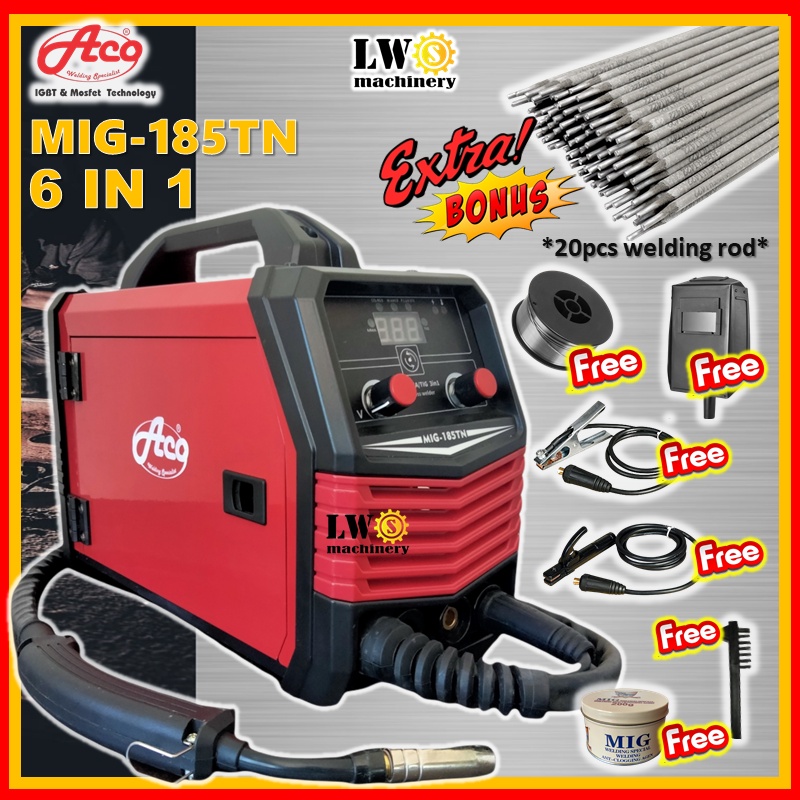 ACO MIG-185TN 3 in 1 MIG Gas or Gas-less MIG Welding Machine + MMA ...