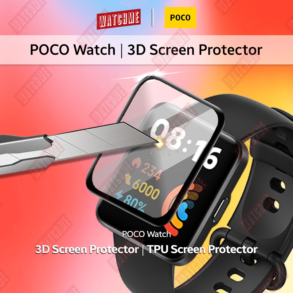 Xiaomi POCO Watch Screen Protector, 3D Full Cover PMMA Film & TPU Soft ...