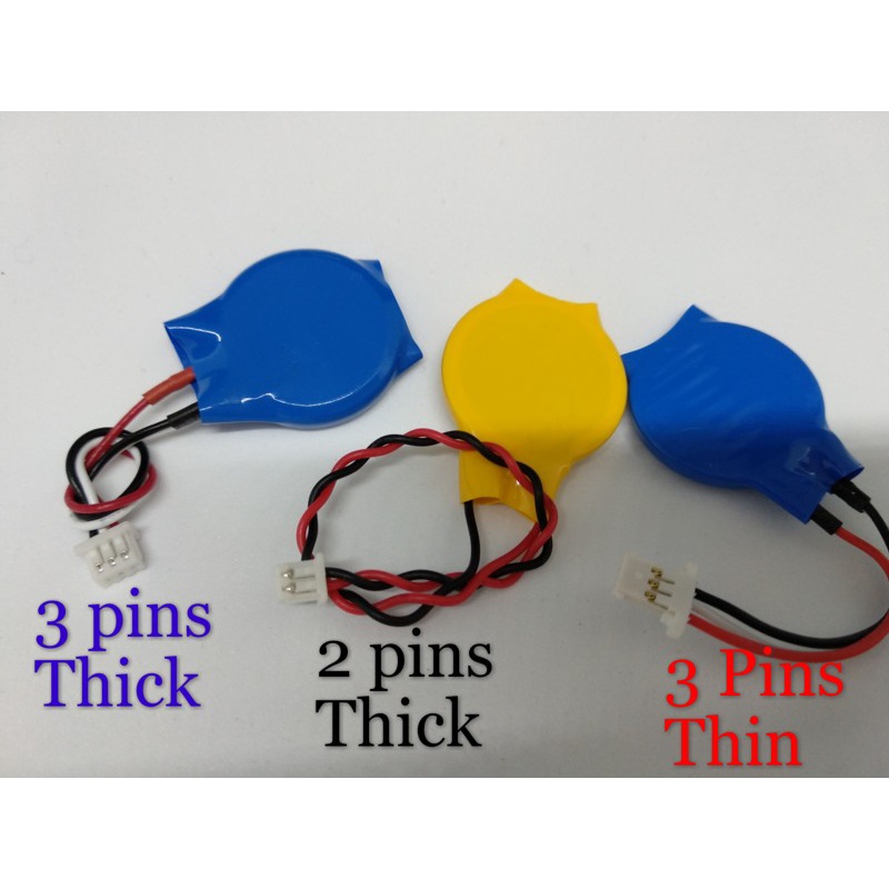 READY STOCK 2 pin 3 pin Wire CMOS Bios CELL TIME Battery RTC Computer ...