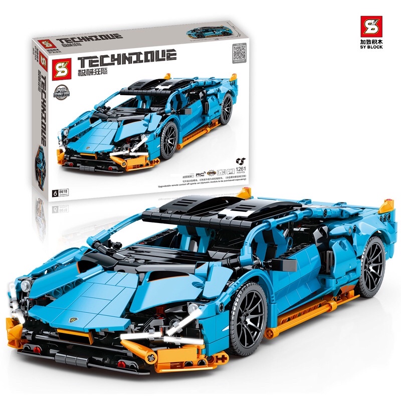 Technic puzzle - SY 8618 (Assembling 1261-piece blue Lamborghini ...