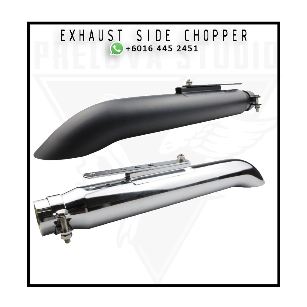 ( READY STOCK ) EXHAUST SIDE CHOPPER RETRO MODIFIED HARLEY GUZ EXHAUST ...