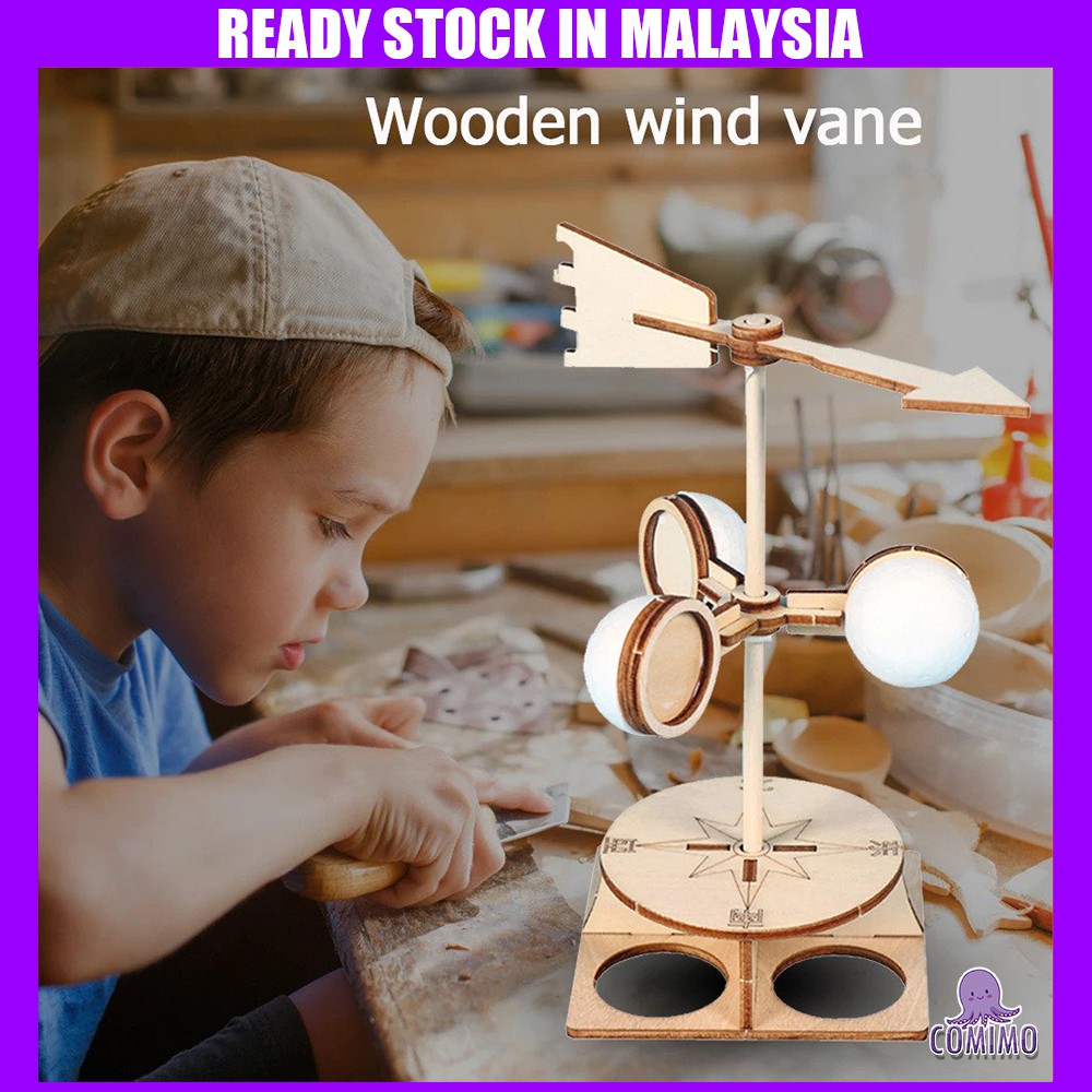 Students DIY Wind Vane Model Kit Wooden STEM Kids Children Science ...