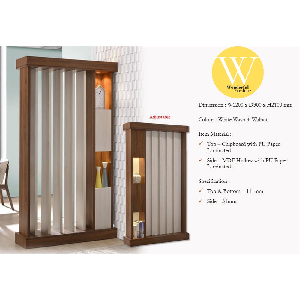 WONDERFUL 4 Feet Divider Hallway Rack MDF Board Shelf Bookcase with ...