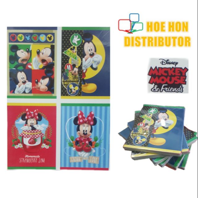 [CLEARANCE /Lelong] Disney / Mickey Mouse Note book F5 Single Line 4pcs ...