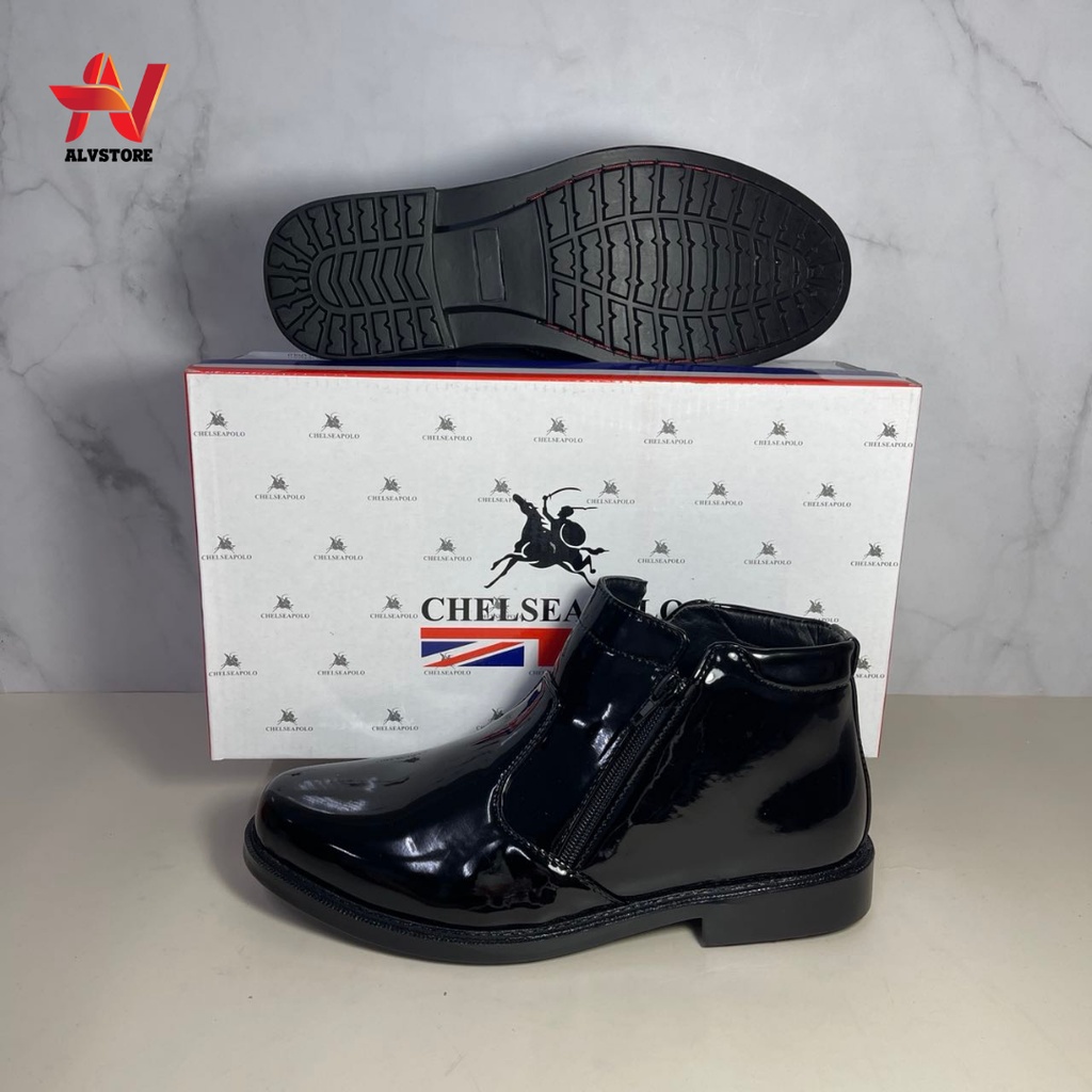 (Size39-45) Kasut Kilat Polis/PDRM Men Mid Cut Double Zip | Shopee Malaysia