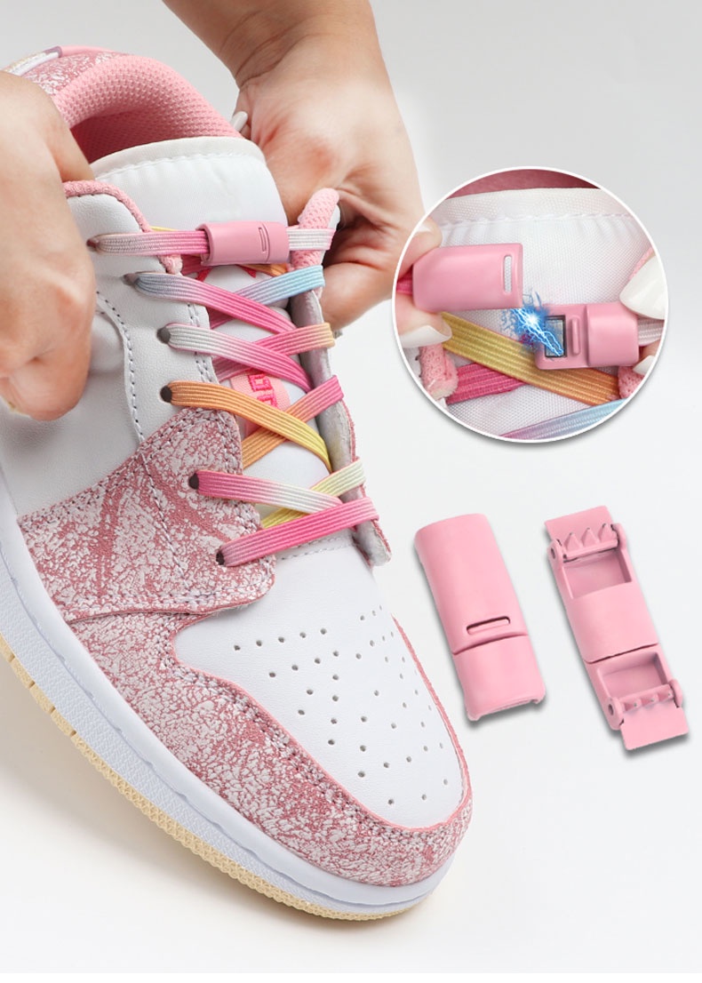 1 Pair Magnetic Buckle Shoelaces No Tie Shoe Laces for Sneakers Flat ...