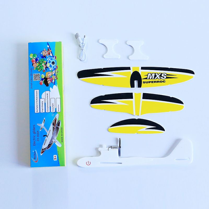 DIY Biplane Glider Foam Powered Flying Plane Rechargeable Electric ...