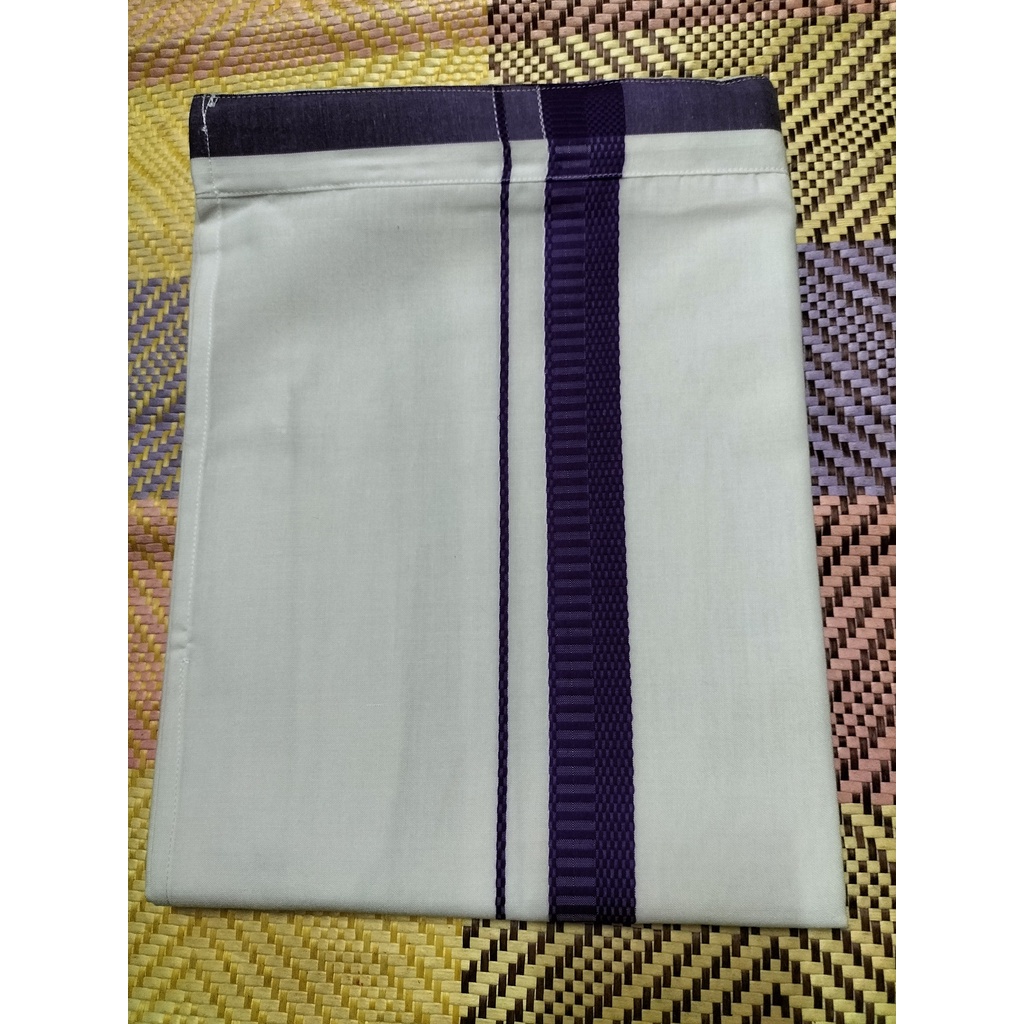 Velcro Cotton Vesthi Dhoti With Gold Border with pocket - Adjustable ...