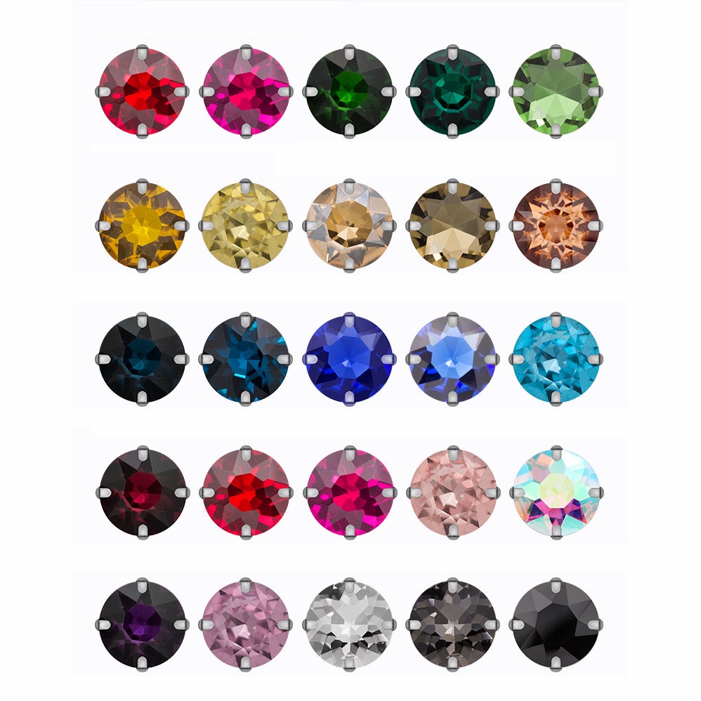 10mm Colorful with Claw Rhinestone Round Sew on Glass Crystal ...
