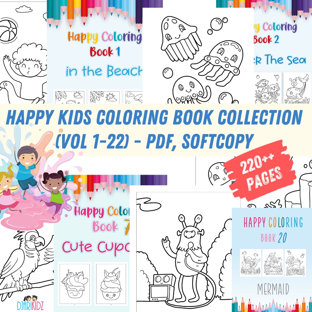 Happy Kids Coloring Book Collection (Vol 1-22) Aktiviti Pra Sekolah ...