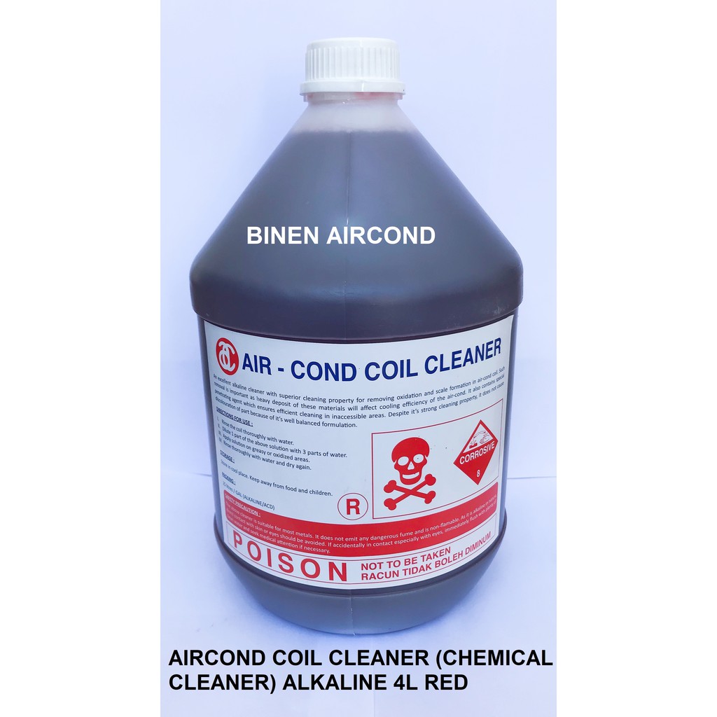 AIRCOND COIL CLEANER (CHEMICAL CLEANER) ALKALINE 4L RED | Shopee Malaysia