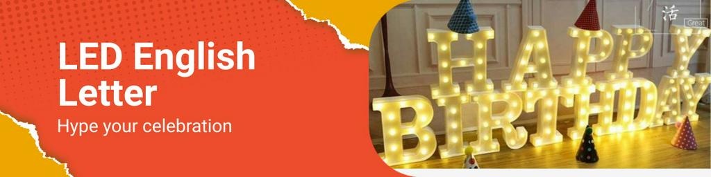 LED English Letter Light Digital Modeling Light Photo Prop Decorative ...