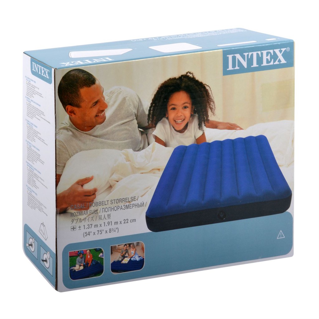 INTEX ORIGINAL Inflatable Portable Air Bed Double With Air Lock Tilam ...