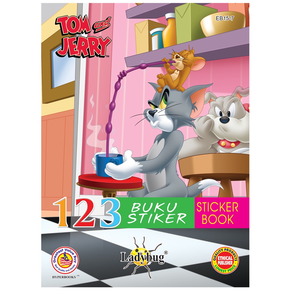Eb15 7 Tom And Jerry 123 Sticker Book 16 Pages B5 Size Shopee Malaysia