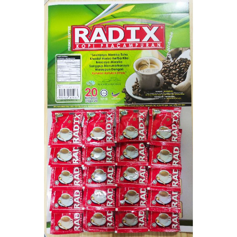 [WAJAH BARU] 100% ORIGINAL RADIX COFFEE 20 SACHET (HANG) & 32 SACHET ...