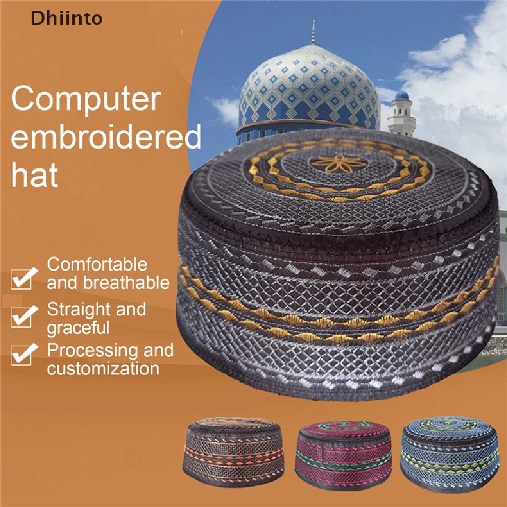 Dhiinto Men Worship Saudi Arabia Turban Muslim Cap Prayer Hat Islam ...