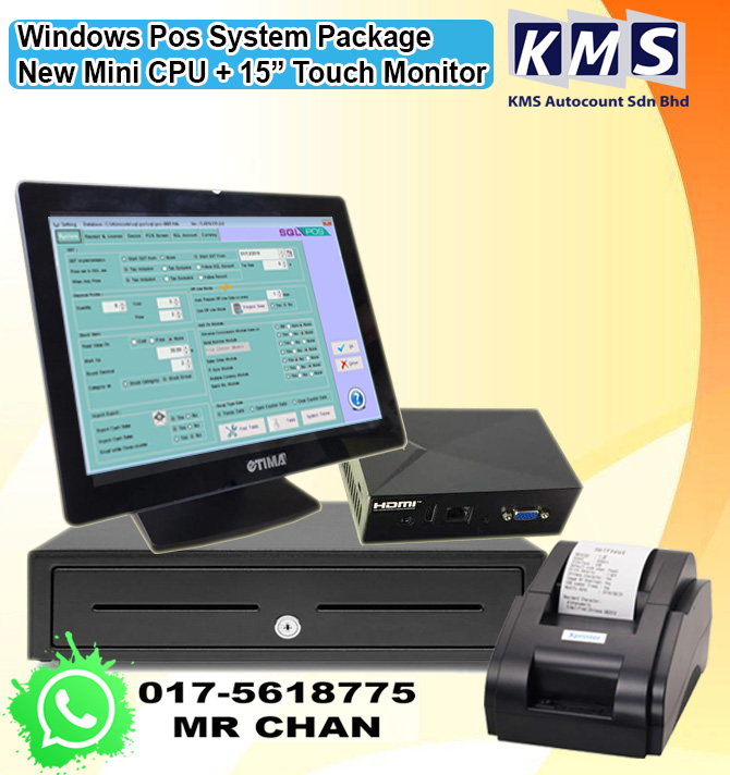 Windows Pos System Point of Sales Package New Mini CPU + 15 inch ...